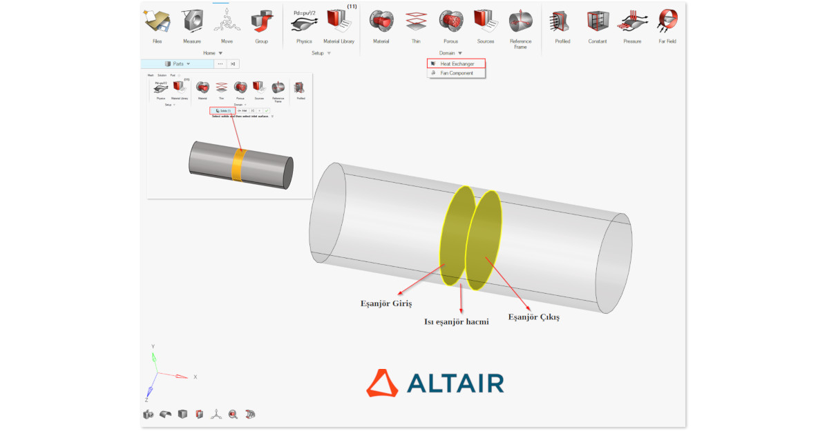 Altair HyperWorks CFD - Isı Eşanjörü Giriş Yüzeyi Seçimi - Blog