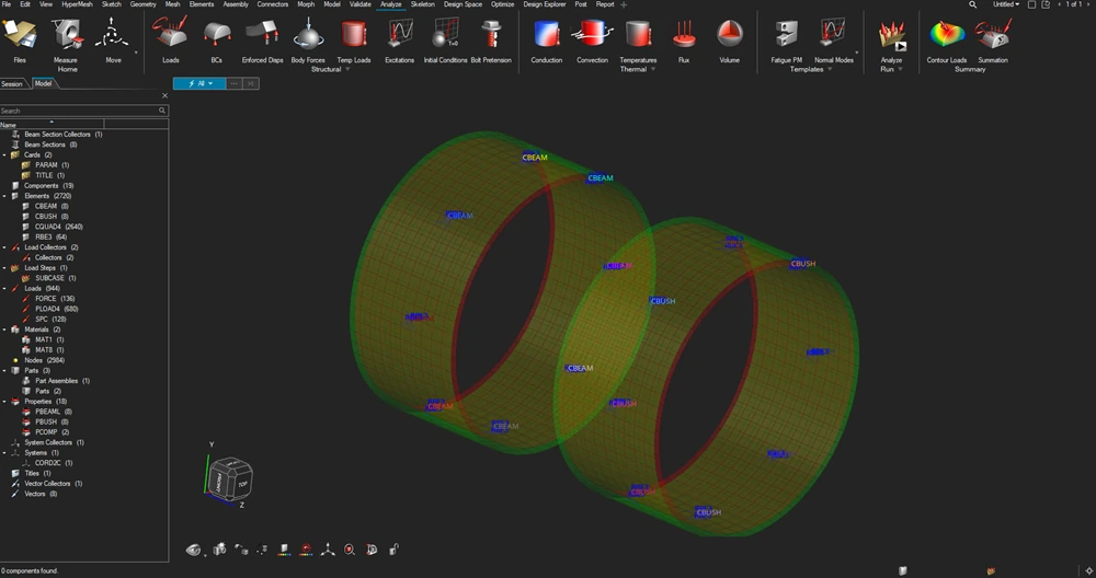 Altair HyperWorks Design Explorer ile BUSH ve BEAM elemanlarını ...
